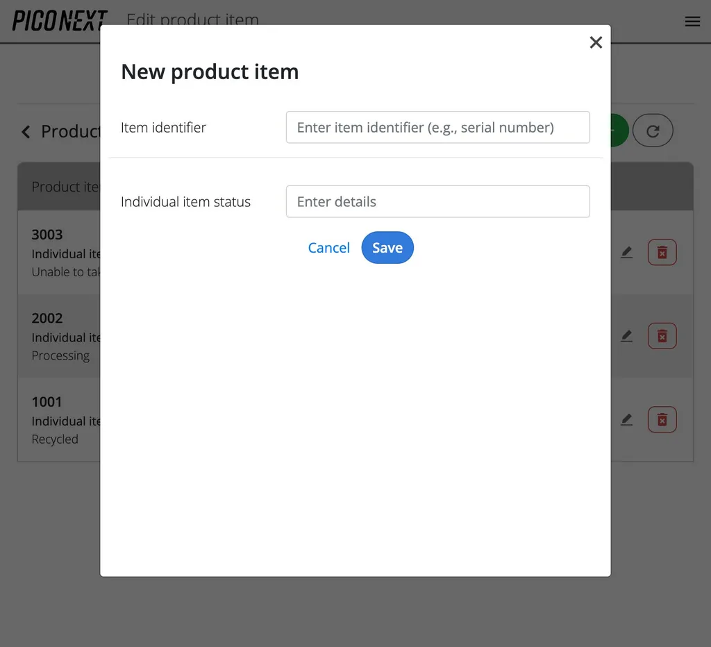 Batch and Item level data in Digital Product Passports - PicoNext