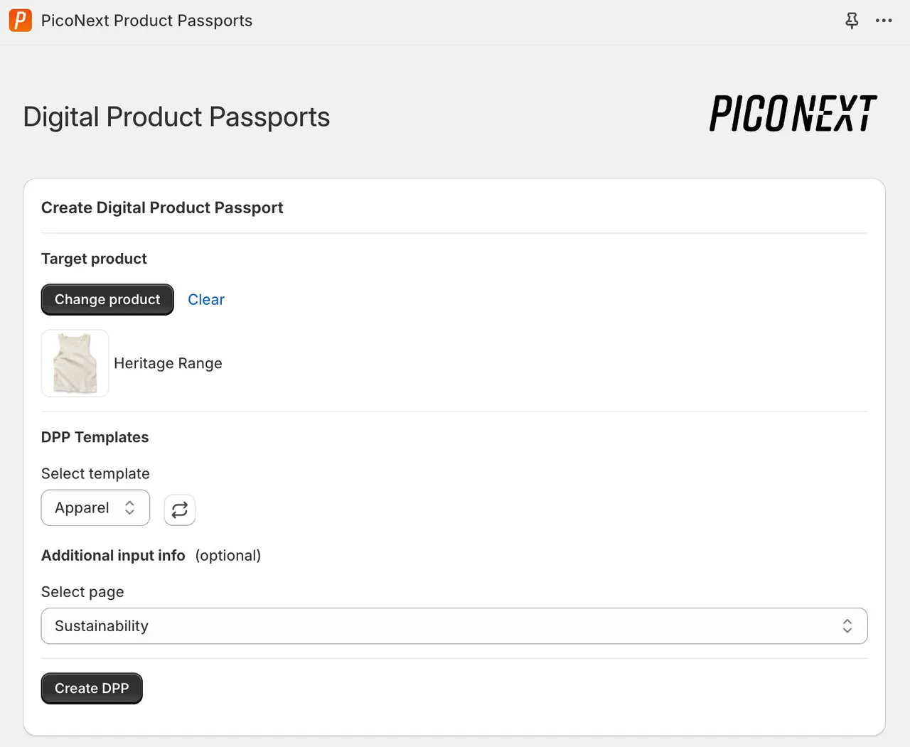 Digital Product Passports for Shopify - PicoNext